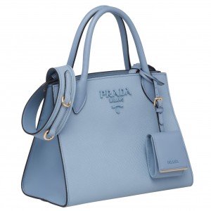 Replica/imitation Bags/Sac Prada Monochrome Bag In Pale Blue Saffiano ...